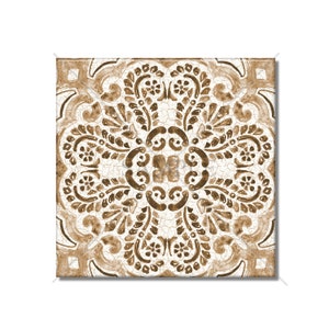 Brown Decorative Medallion Ceramic Tile Vintage Design Ceramic Kitchen ...