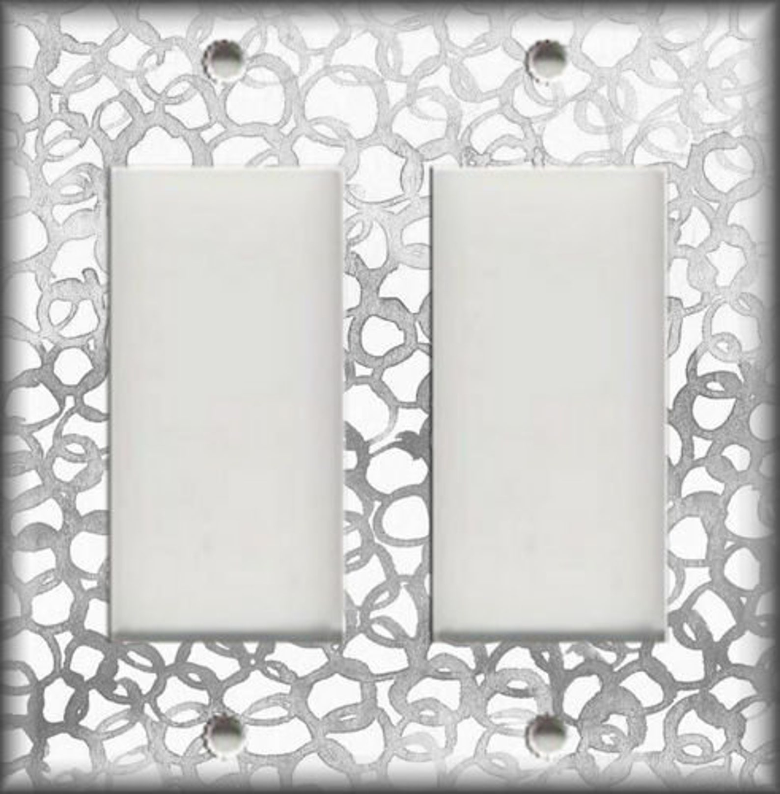 Metal Light Switch Covers - Abstract Art Decor Linked Grey Ombre Home ...