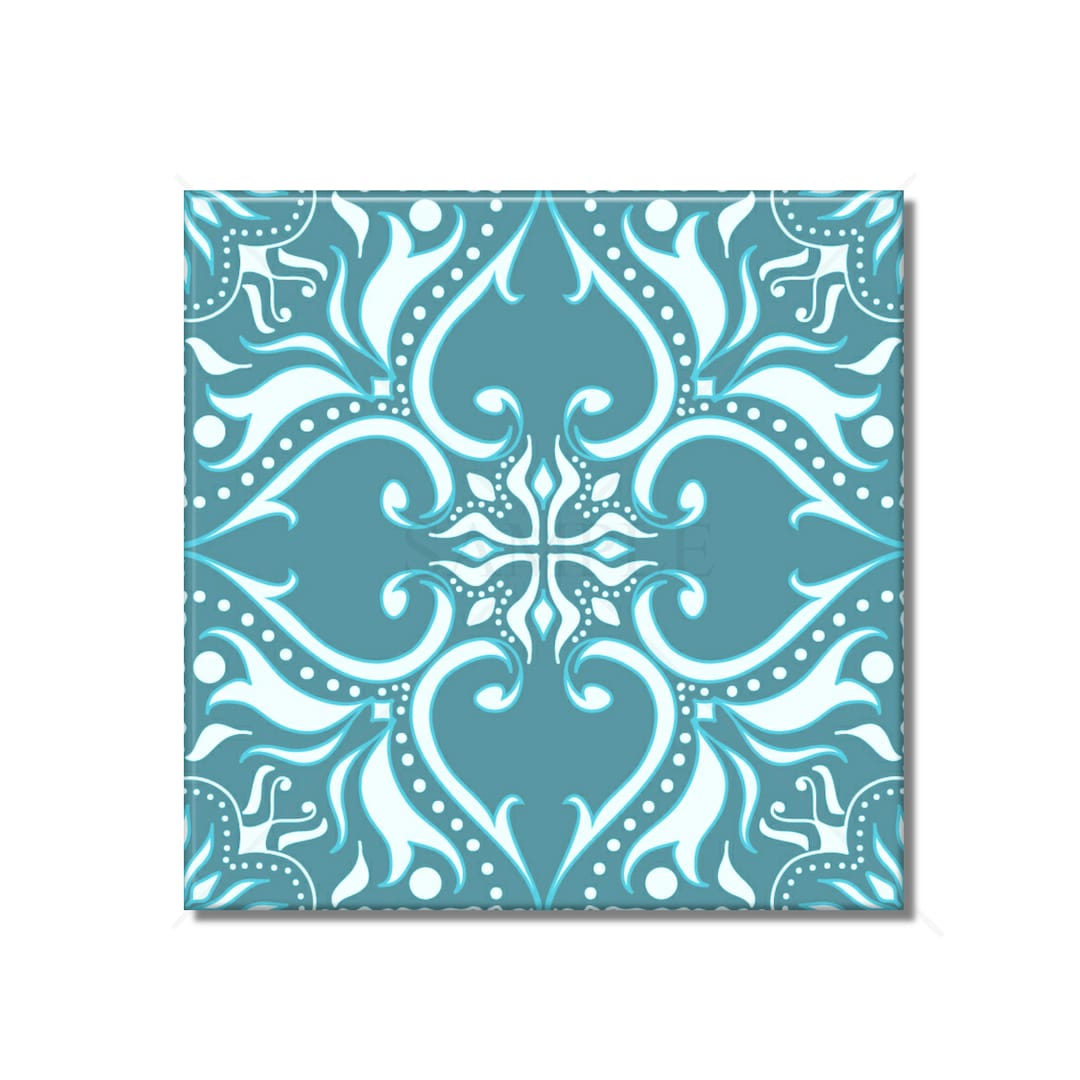 Turquoise Vintage Patterned Ceramic Tile Design Kitchen Backsplash Tile ...