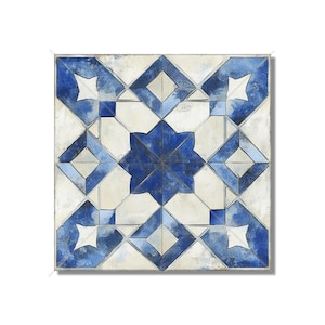 Blue off White Ceramic Tile - Vintage Moroccan Tile Design - Blue ...