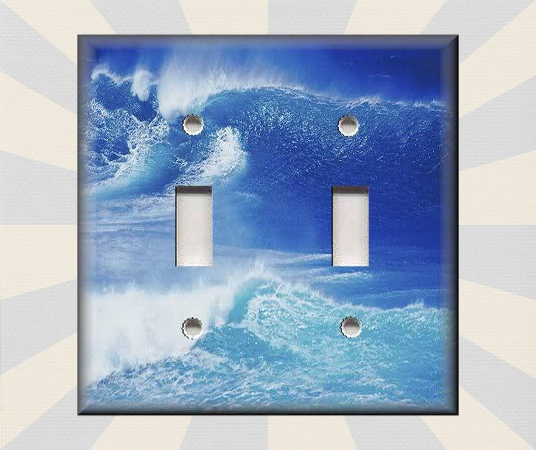 Beach Switch Plate Waves Blue Water Decor Coastal Decor Water - Metal ...
