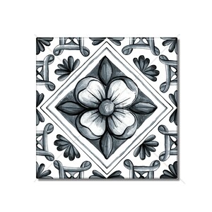 Blue Grey Flower Ceramic Tile - Flower Design Ceramic Tile Kitchen ...