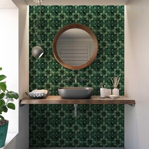 Dark Emerald Green Ceramic Tile - Vintage Aged Design Tile - Unique ...