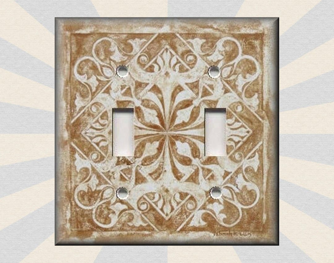 Tuscan Tile Decor Design Tan Tuscan Decor - Metal Light Switch Plate ...
