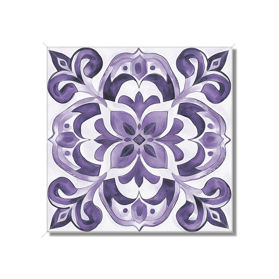 Purple Ceramic Tile - Vintage Moroccan Tile Design - Purple Kitchen ...