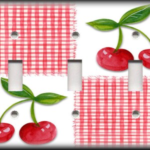 Cherry Kitchen Decor - Metal Light Switch Cover - Cherries Home Decor ...