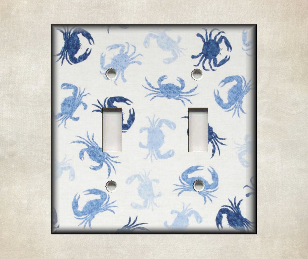 Blue Crab Design Beach Switch Plate Metal Light Switch Cover Switch ...