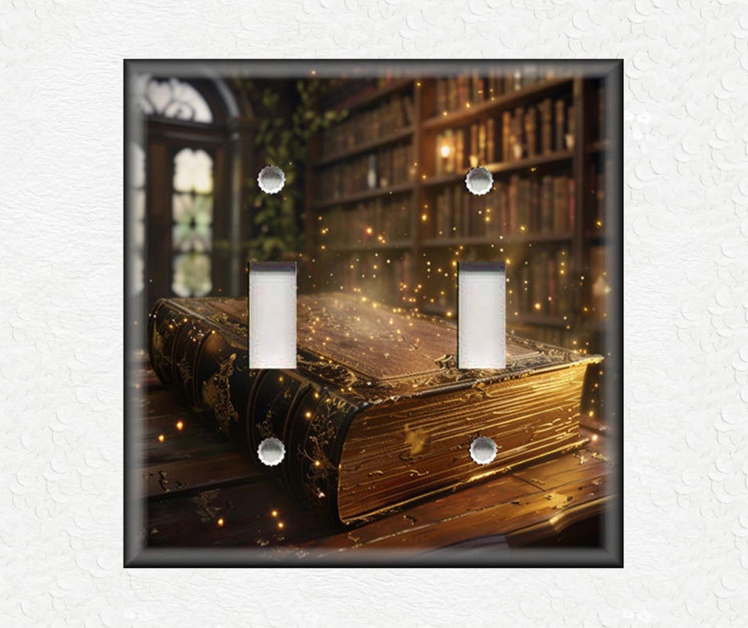 Magical Library Spell Book Design Metal Light Switch Plate Covers and ...
