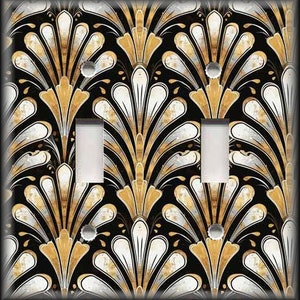 Antique Art Deco Design Metal Light Switch Covers and Outlet Covers ...