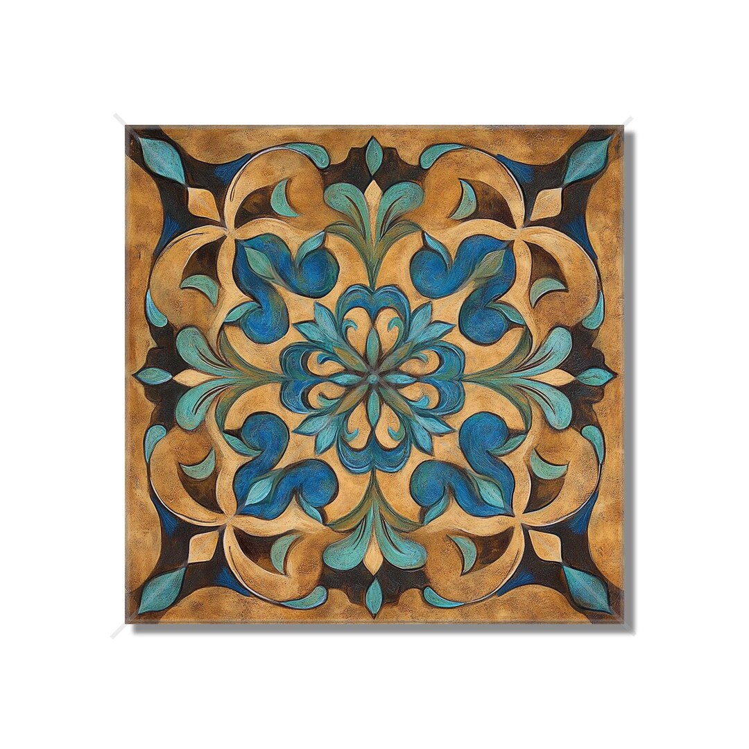 Turquoise Blue Brown Ceramic Tile - Unique Kitchen Backsplash Tile ...