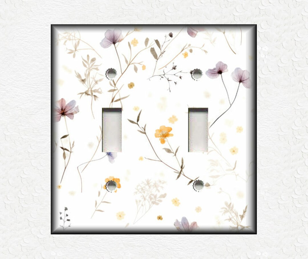 Botanical Pressed Flowers Light Switch Cover - Botanical Art Design ...