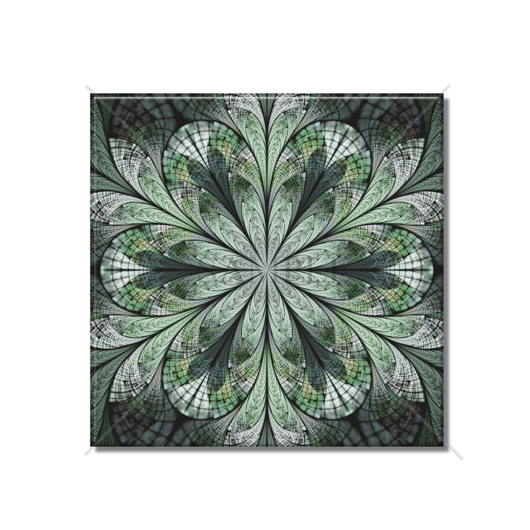 Green Patterned Ceramic Cathedral Tile Kitchen Backsplash Tile ...