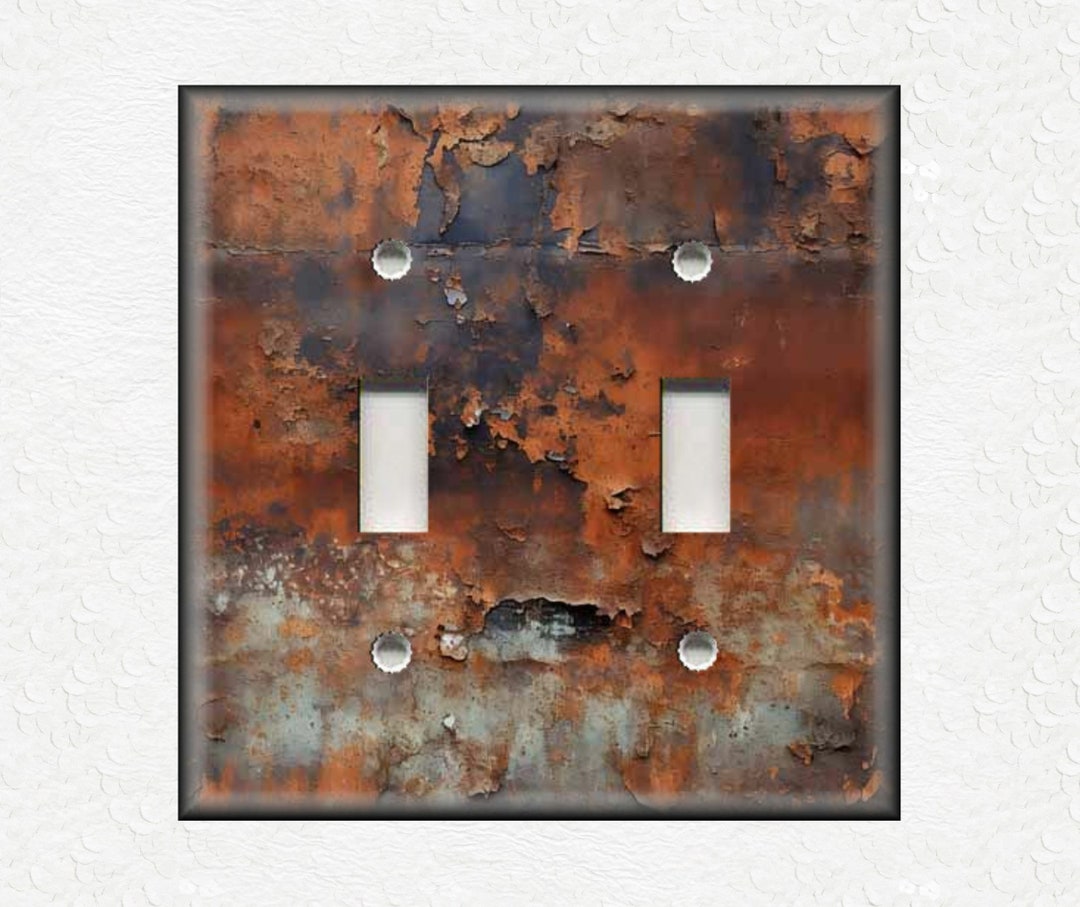 Rusty Metal Light Switch Covers and Outlet Covers - Rusty Copper Metal ...