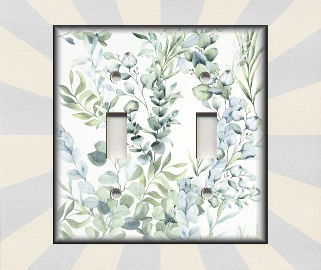 Botanical Greenery Leaves Nature Art Decor Metal Light Switch Plates ...