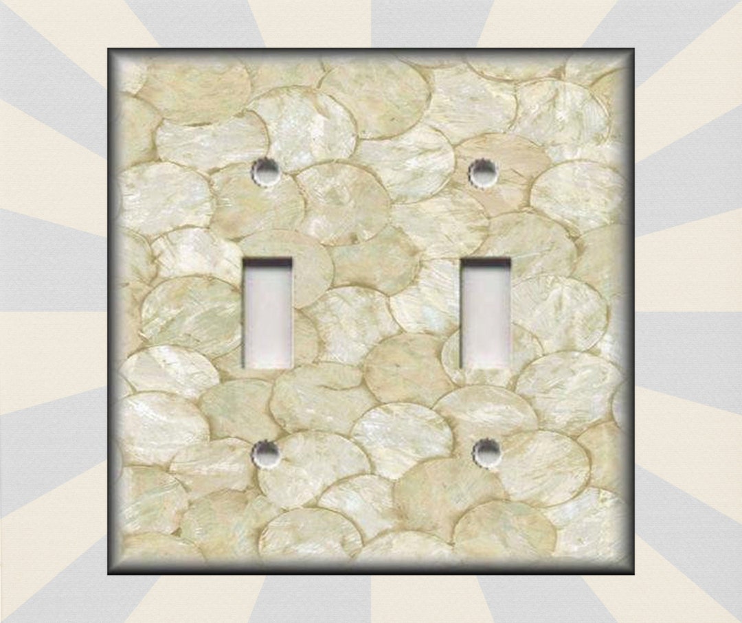Layered Beach Shell Switch Plate Seashells Design Metal Light Switch ...