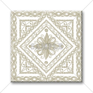 Beige and White Ceramic Tile - Decorative Backsplash Tile Kitchen Tile ...