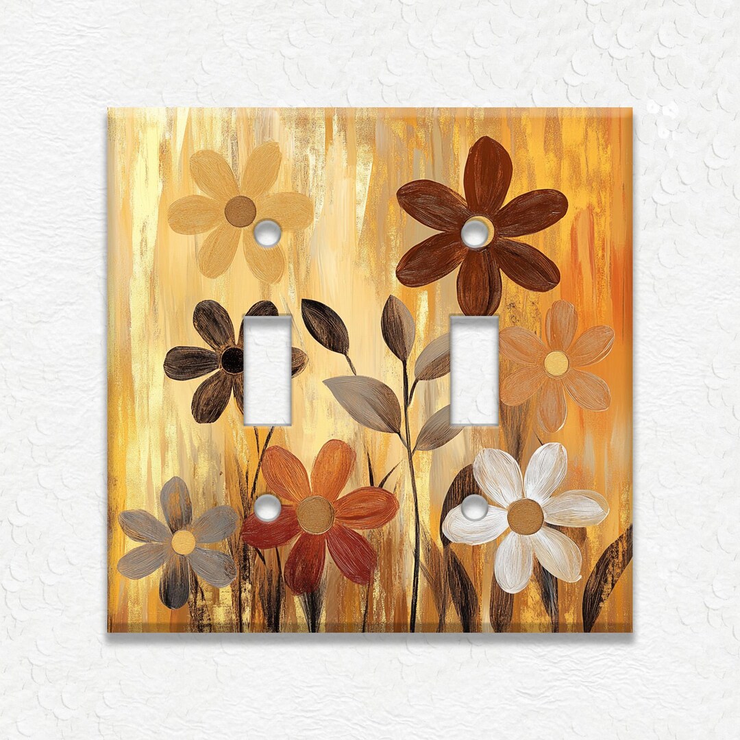 Copper Gold Floral Switch Plate Covers and Outlet Covers - Unique Light ...