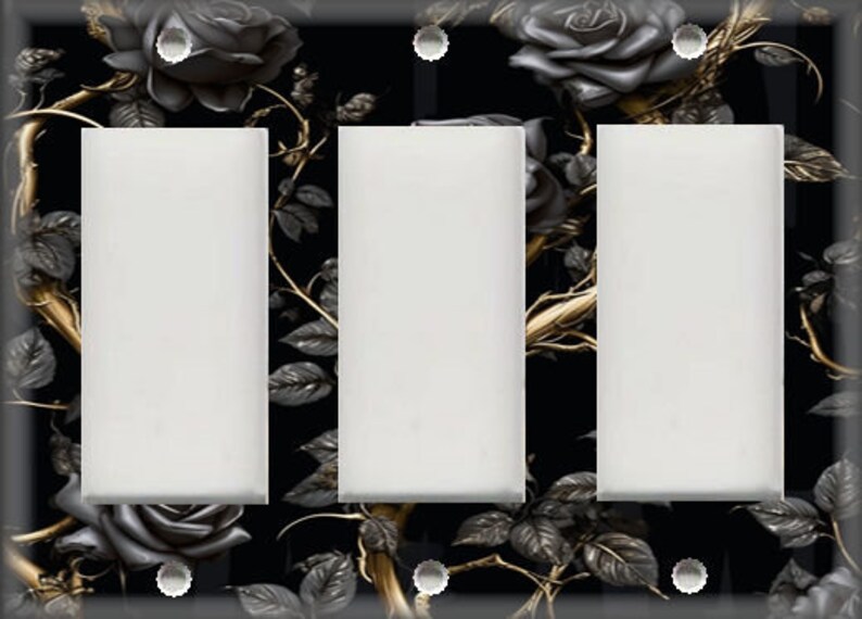 Gothic Design Light Switch Covers and Outlet Covers - Black Rose Design ...