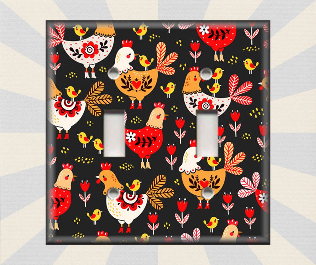 Rooster Switch Plate Metal Switch Plate Covers Rooster Decor Kitchen ...