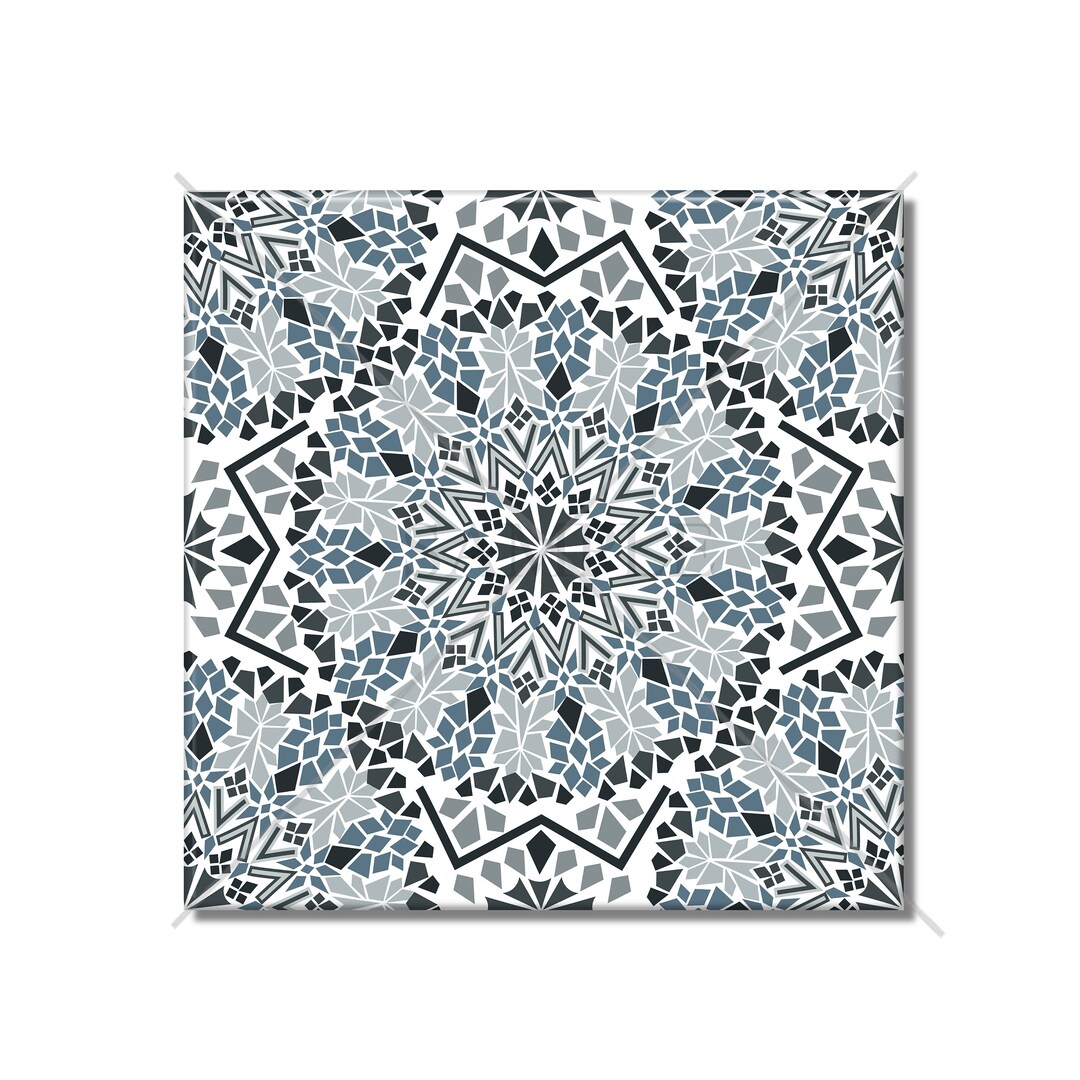 Blue Grey Medallion Vintage Ceramic Tile Design Kitchen Backsplash Tile ...