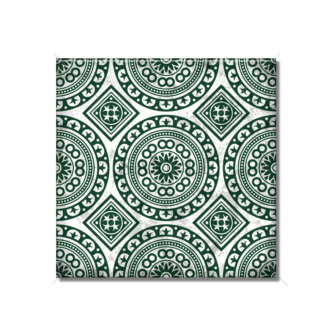 Green Grey Decorative Patterned Ceramic Tile - Vintage Tile Design ...