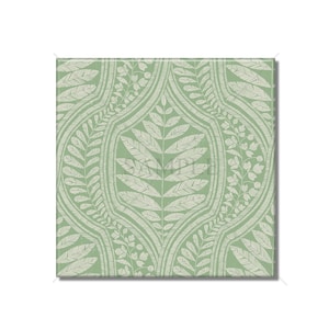 Green Botanical Leaf Pattern Ceramic Tile - Leaf Design Ceramic Kitchen ...