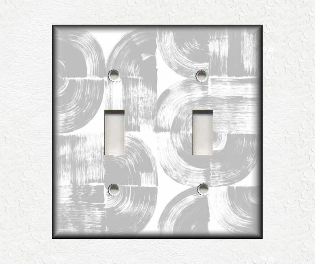 Abstract Art Navy Grey and White Switch Plate Covers - Decorative ...
