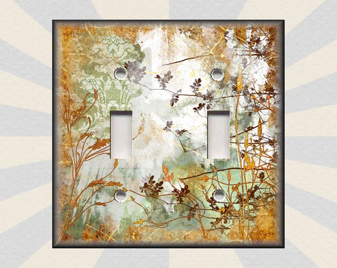 Wooden Triple Light Switch Cover With Wood Burned & Water Colored Birch ...