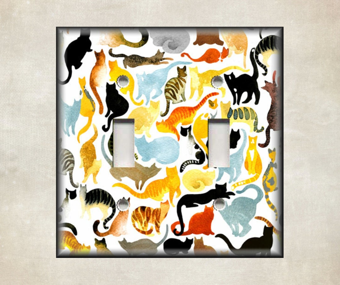 Cat Switch Plate - Cat Home Decor - Metal Light Switch Cover - Cat ...