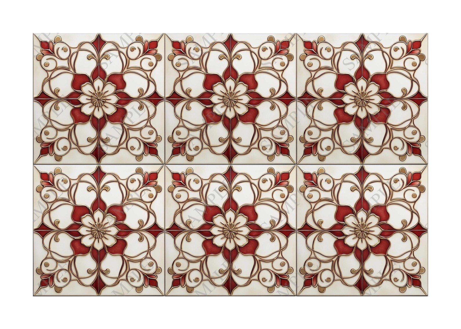 Red Ceramic Tile Unique Patterned Red Kitchen Backsplash Tiles Red ...