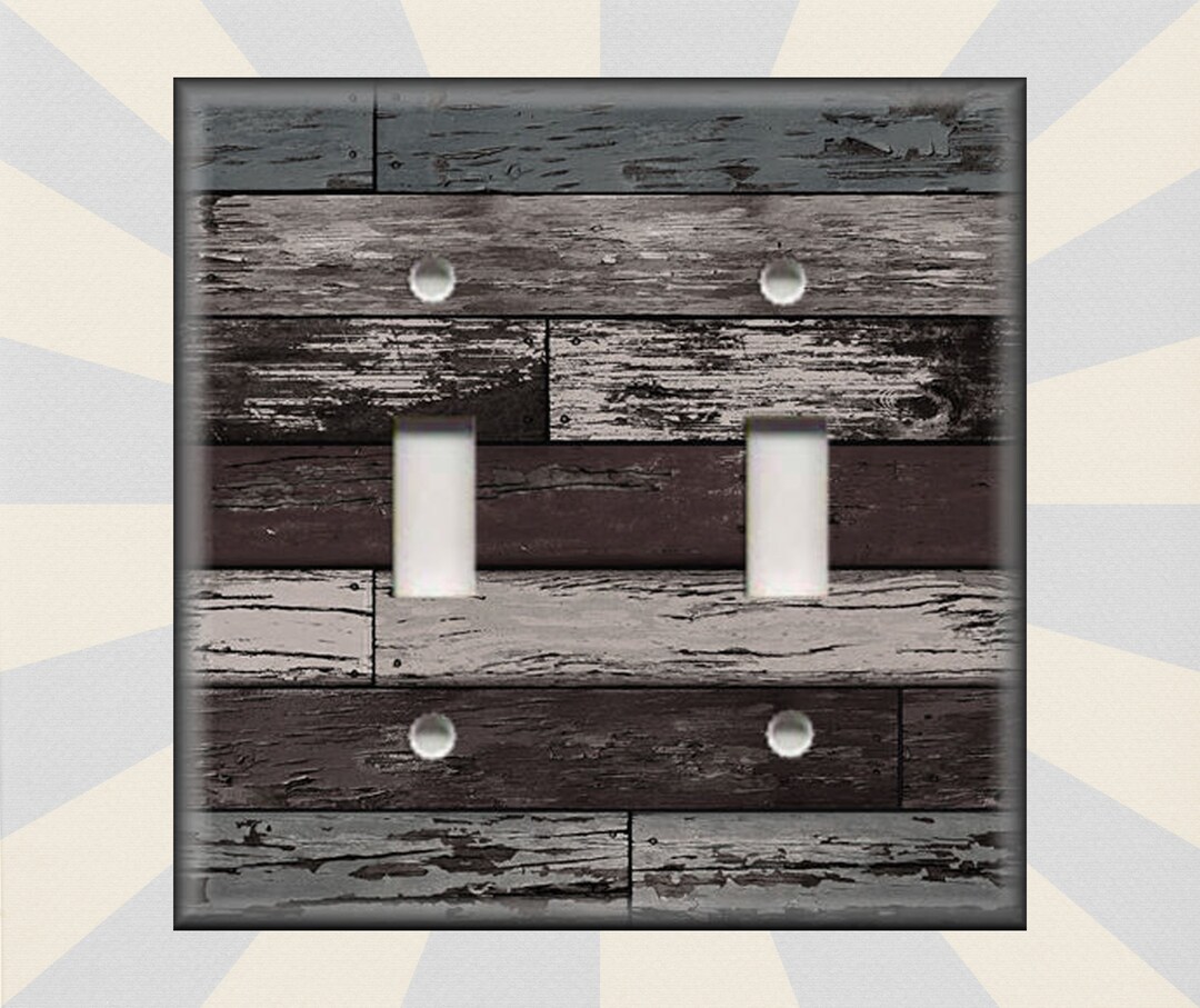 Rustic Industrial Decor Reclaimed Wood Design Brown Grey Metal Light ...