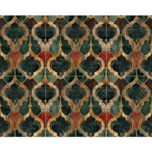 Green Copper Ceramic Tile Moroccan Kitchen Backsplash Tile - Bathroom ...