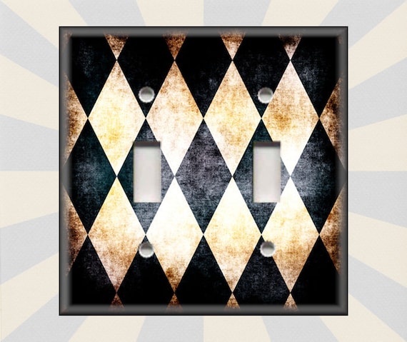 Vintage Harlequin Decor Tea Stained Decor Metal Light Switch - Etsy