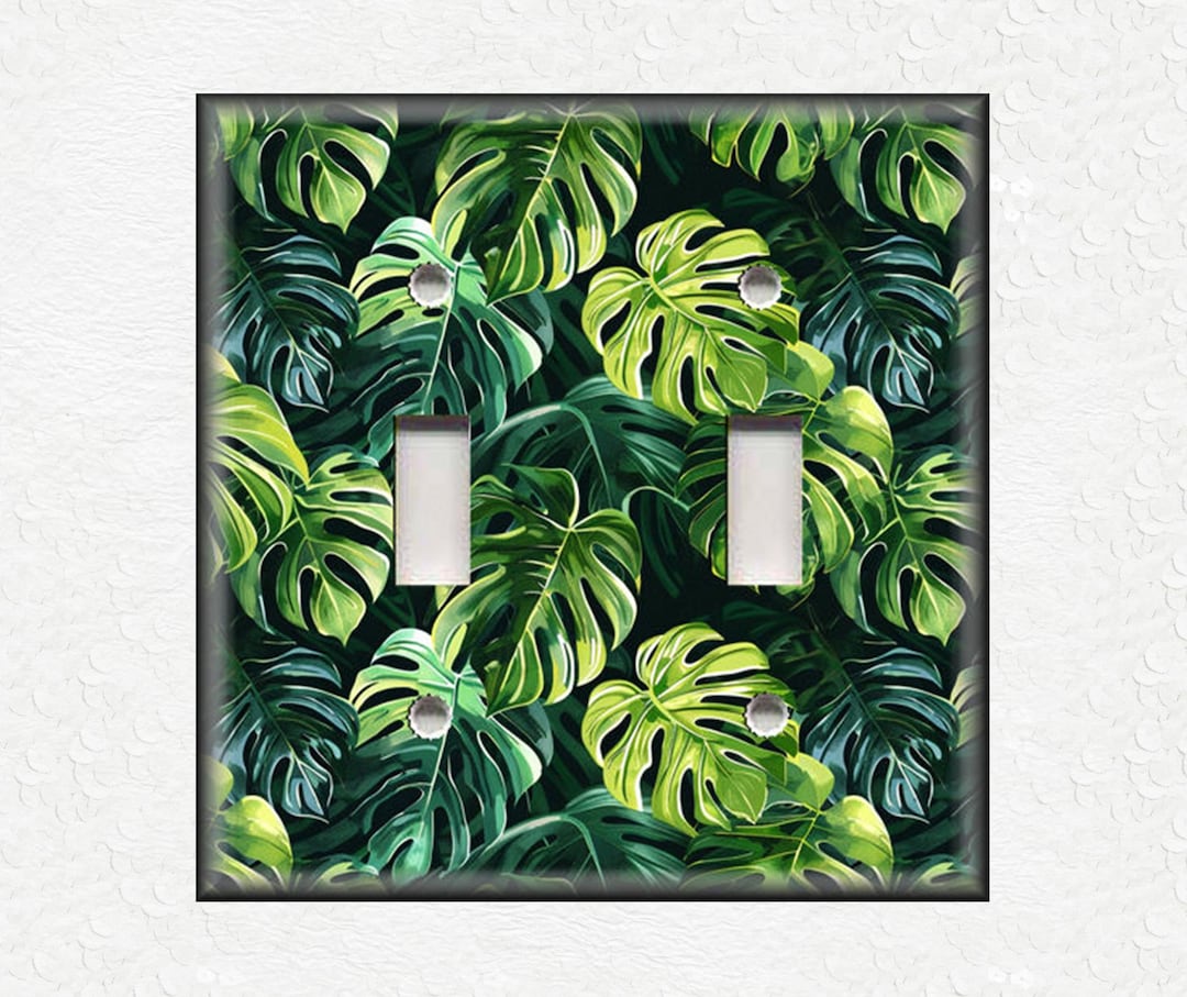Monstera Plant Design Metal Light Switch Cover - Monstera Plant Home ...