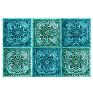 Turquoise Decorative Ceramic Tile - Blue Green Kitchen Backsplash Tile ...
