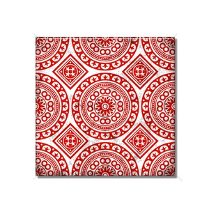 Red Grey Decorative Patterned Ceramic Tile - Vintage Tile Design ...