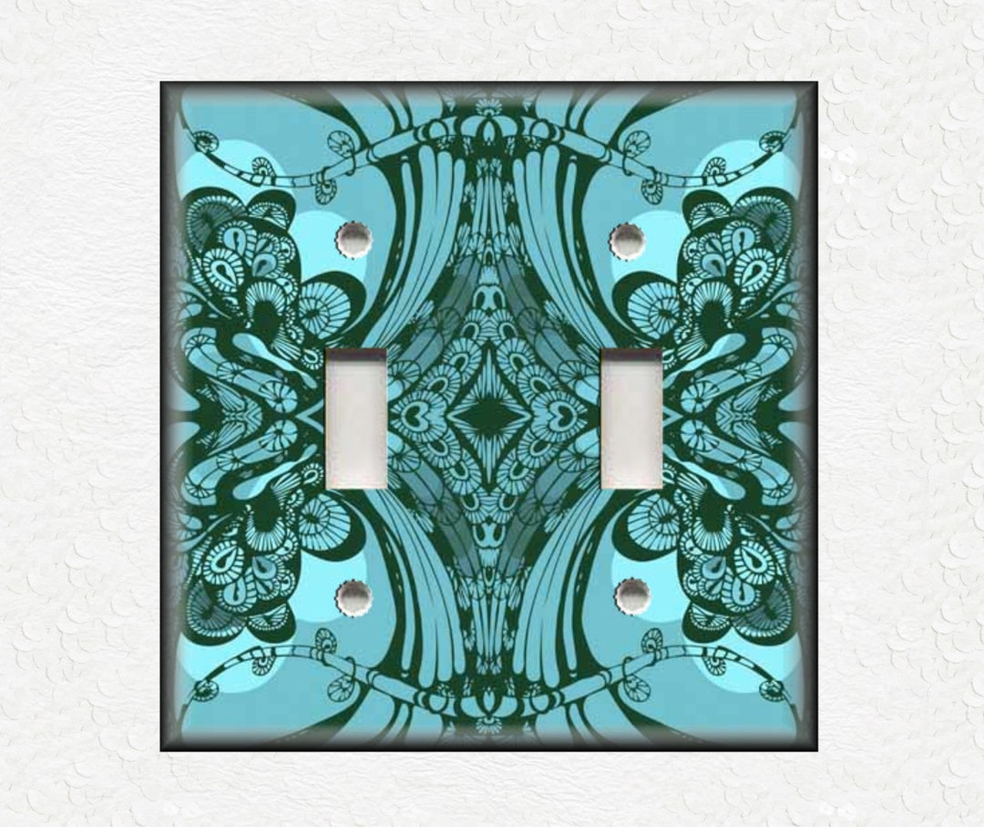 Blue Green Art Nouveau Design Light Switch Plate Covers - Unique ...