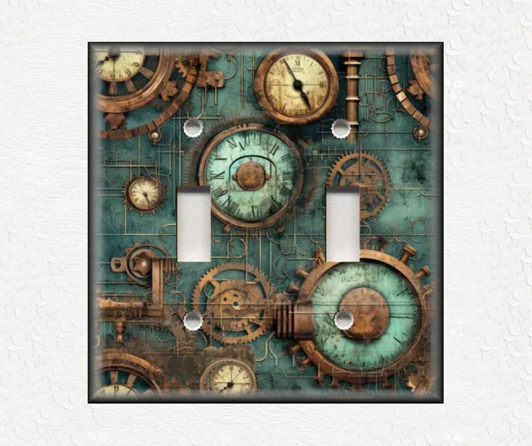 Steampunk Design Metal Light Switch Covers and Outlet Covers Vintage ...