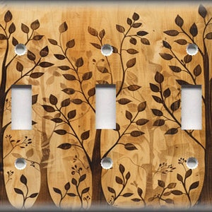 Tree Forest Rustic Wood Design - Metal Switch Plate Covers and Outlet ...