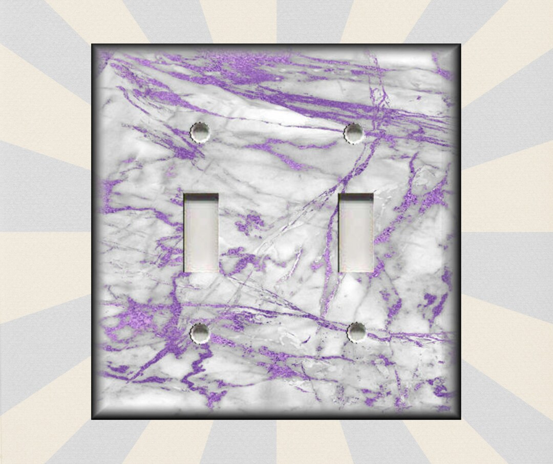 Purple and Grey Marble Design Light Switch - Metal Light Switch Plates ...