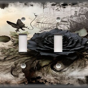 Gothic Design Light Switch Covers and Outlet Covers - Black Rose Design ...