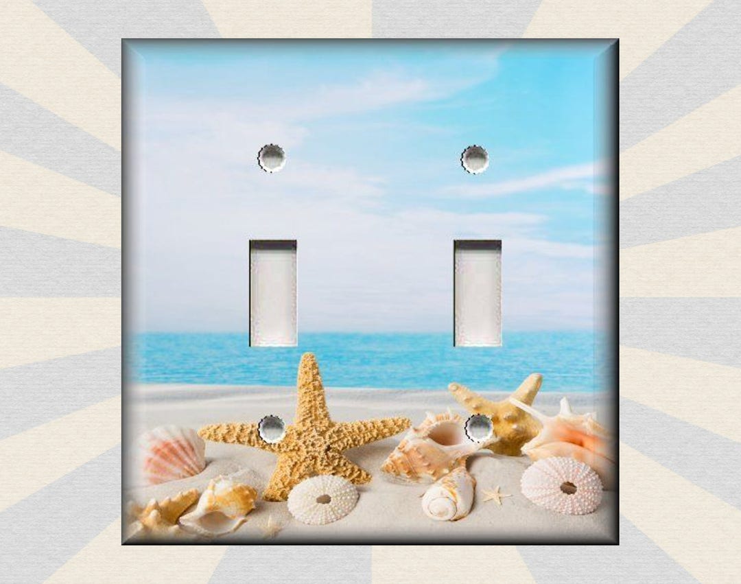 Beach Shells Switch Plate Covers - Beach Home Decor - Metal Switch ...