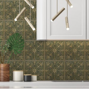 Sage Green Ceramic Tile - Green Kitchen Backsplash - Decorative Accent ...