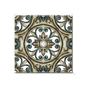 Green and Tan Brown Ceramic Tile - Decorative Italian Tile Design ...