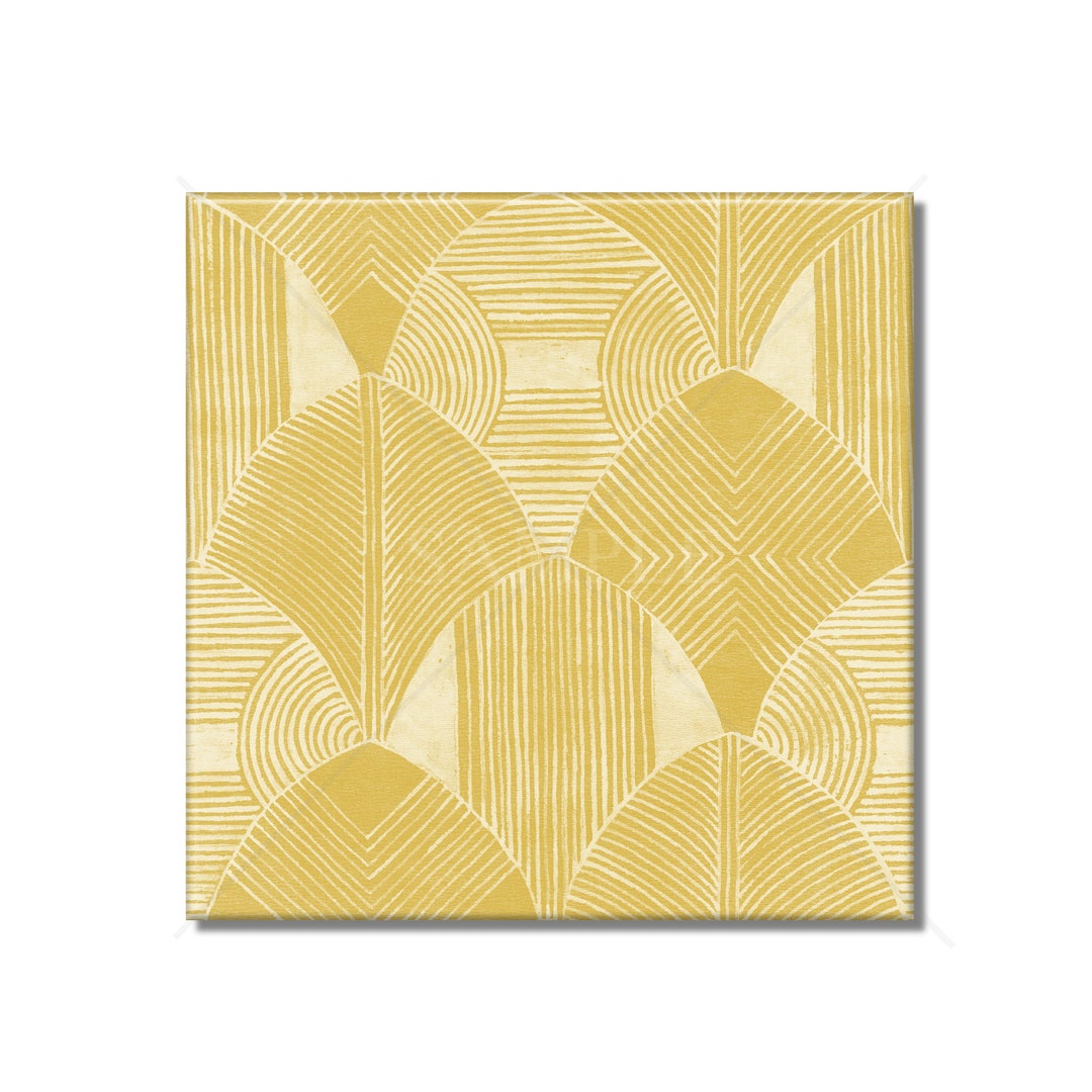Yellow Gold Art Deco Ceramic Tile Vintage Design Kitchen Backsplash ...