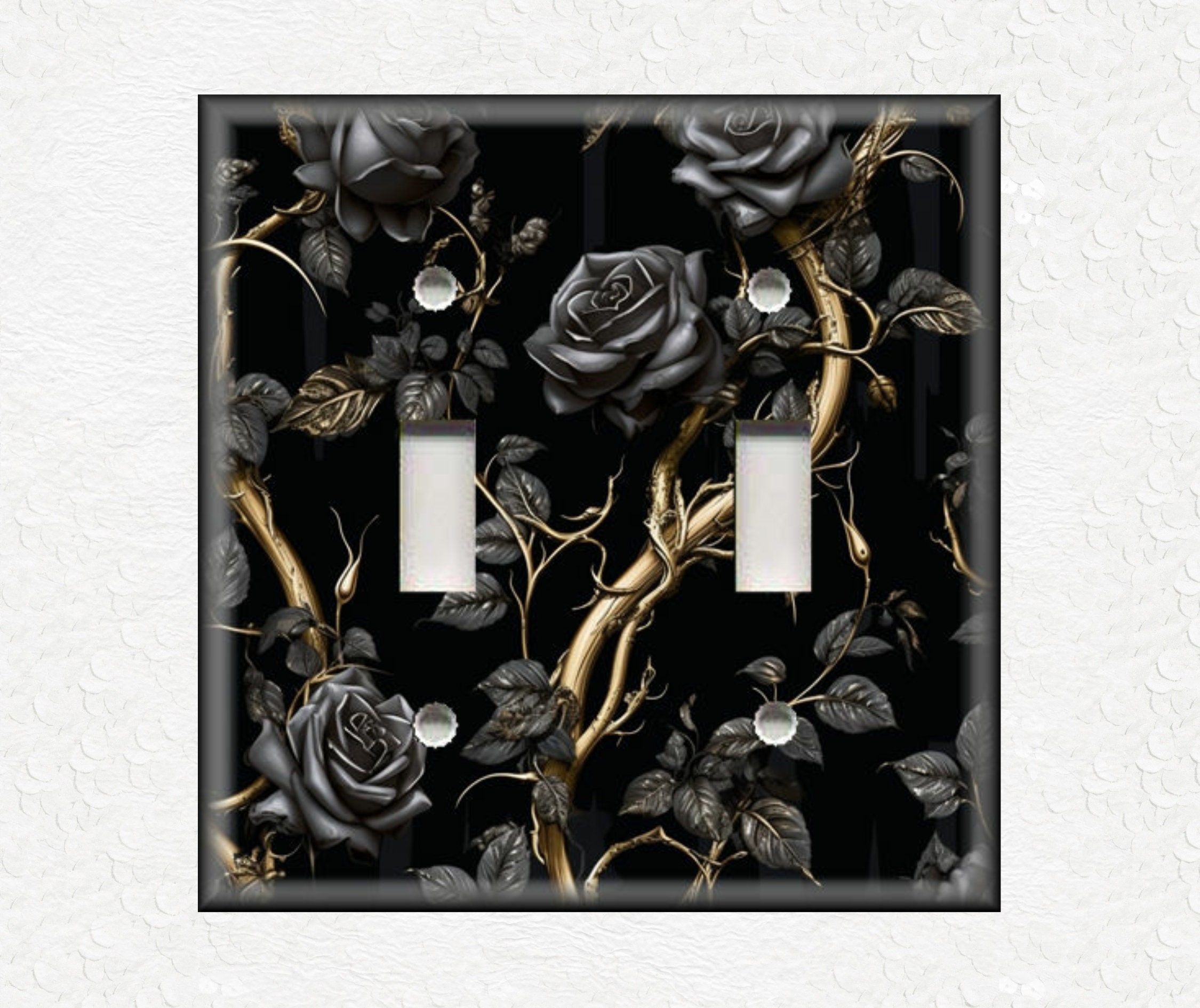 Gothic Design Light Switch Covers and Outlet Covers - Black Rose Design ...