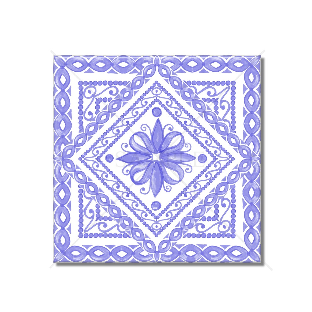 Purple and White Ceramic Wall Tiles - Decorative Tile Backsplash Tile ...