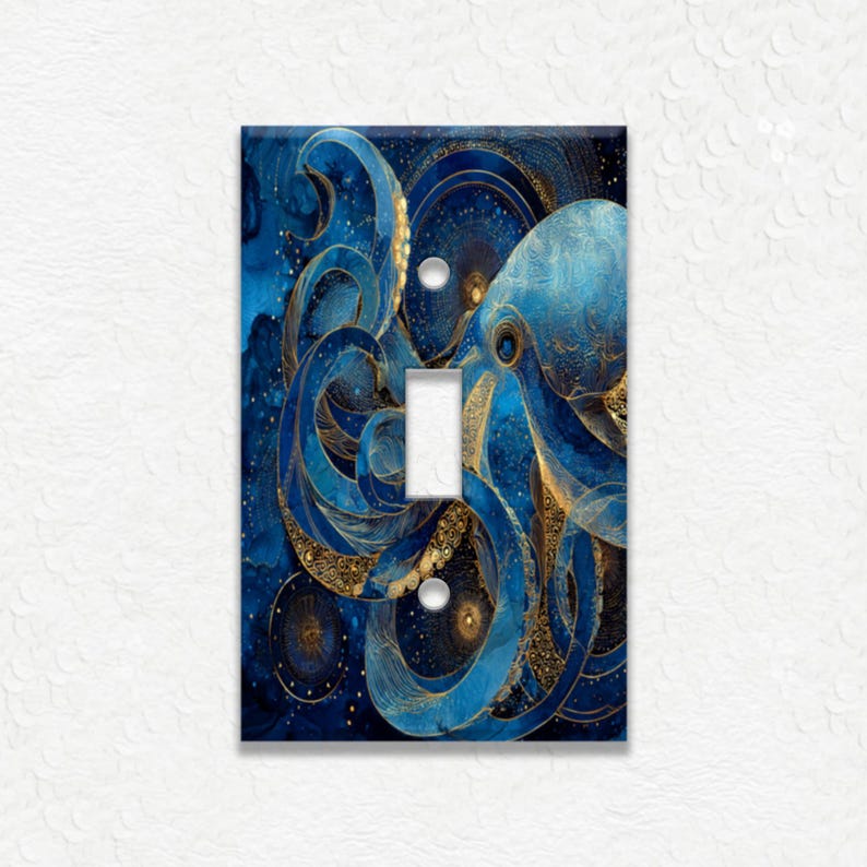 Octopus Design Metal Light Switch Covers, Outlet Covers, Octopus Design ...