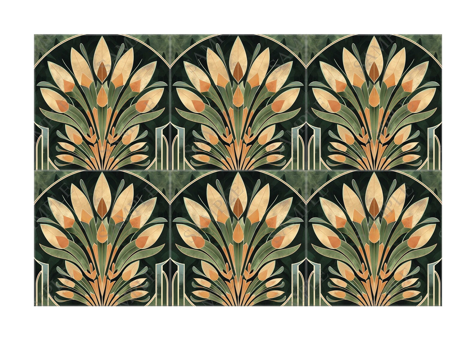 Art Deco Design Ceramic Tile Kitchen Backsplash Tile Vintage Art Deco ...