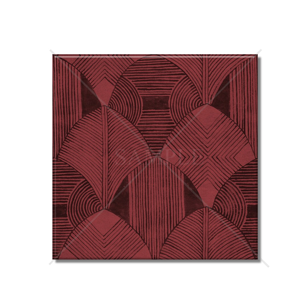 Dark Red Ceramic Tile Vintage Art Deco Design Kitchen Backsplash Tile ...